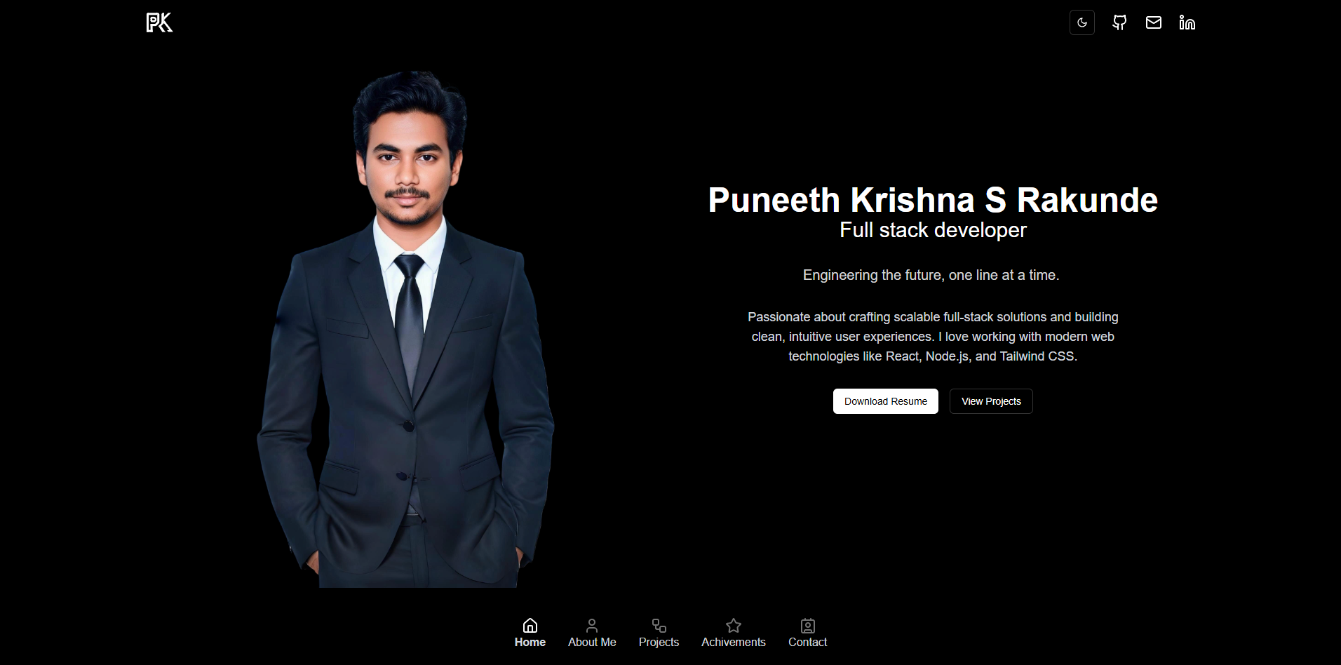Puneeth Krishna – Full-Stack Developer Portfolio
